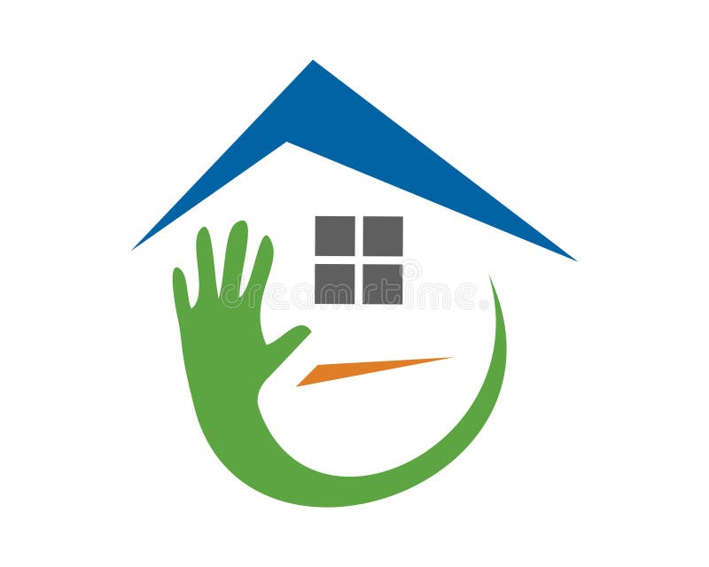 Home Hand Logo Icon Template Stock Vector - Illustration of text ...