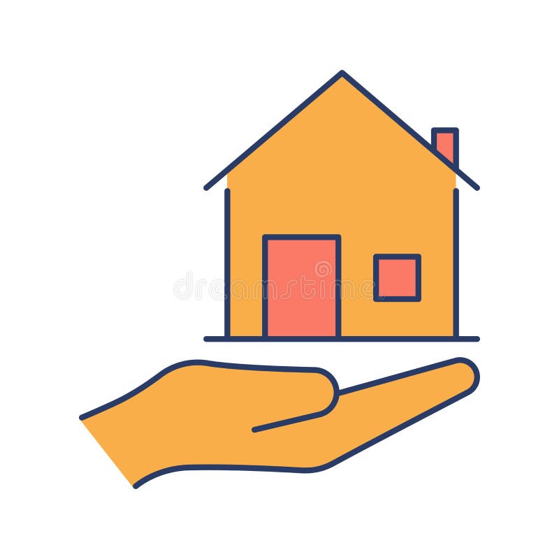 Home on hand icon vector stock vector. Illustration of sign - 250611992