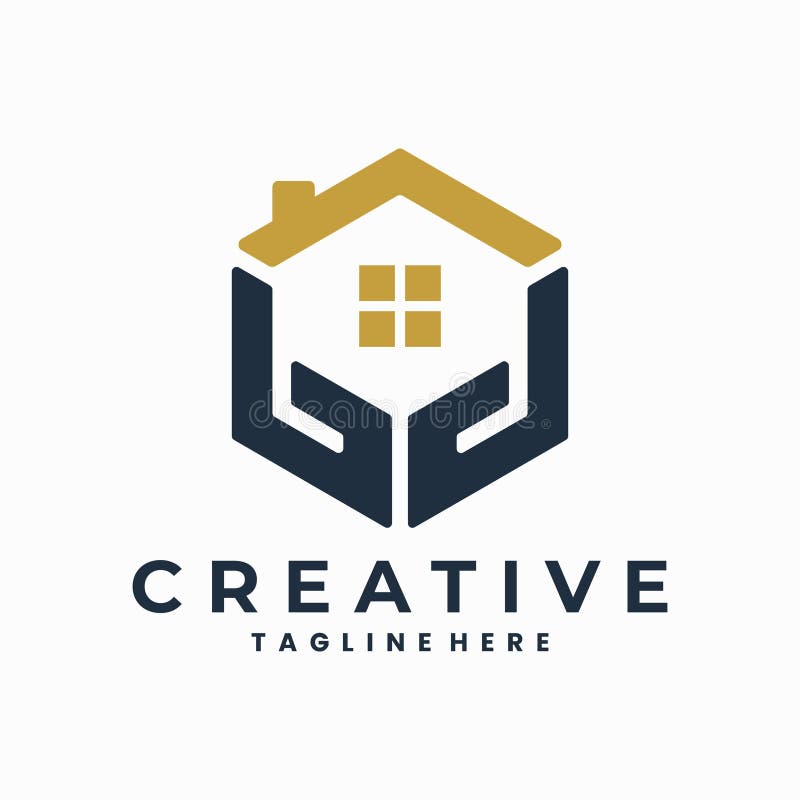 Home Hand Logo, Hand Home Logo, Hand Home Logo Design. Stock Vector ...