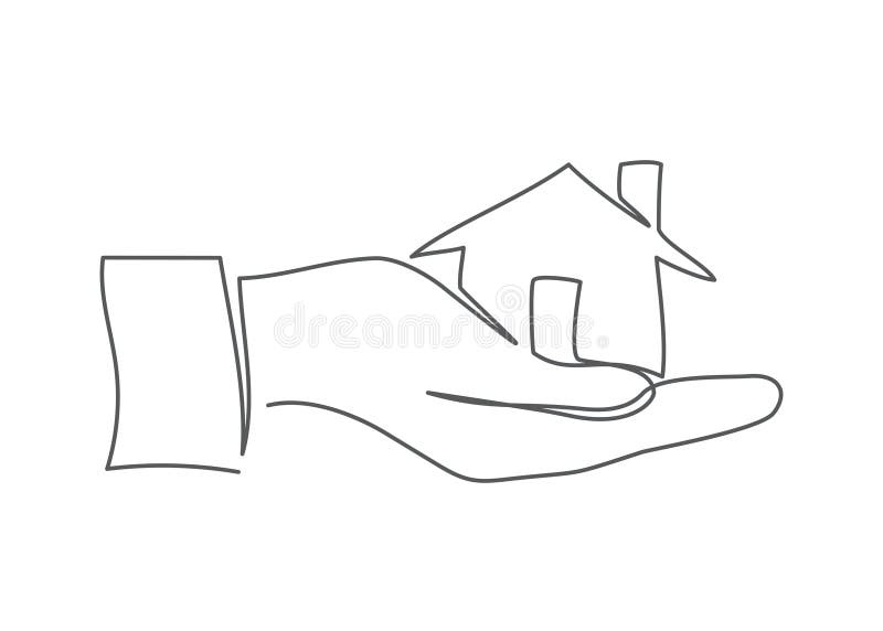 Loan One Line Drawing on White Background Stock Vector - Illustration ...