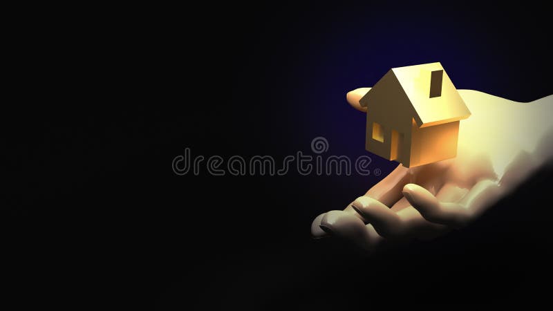 The Home on Hand for Property or Building Concept 3d Rendering Stock ...