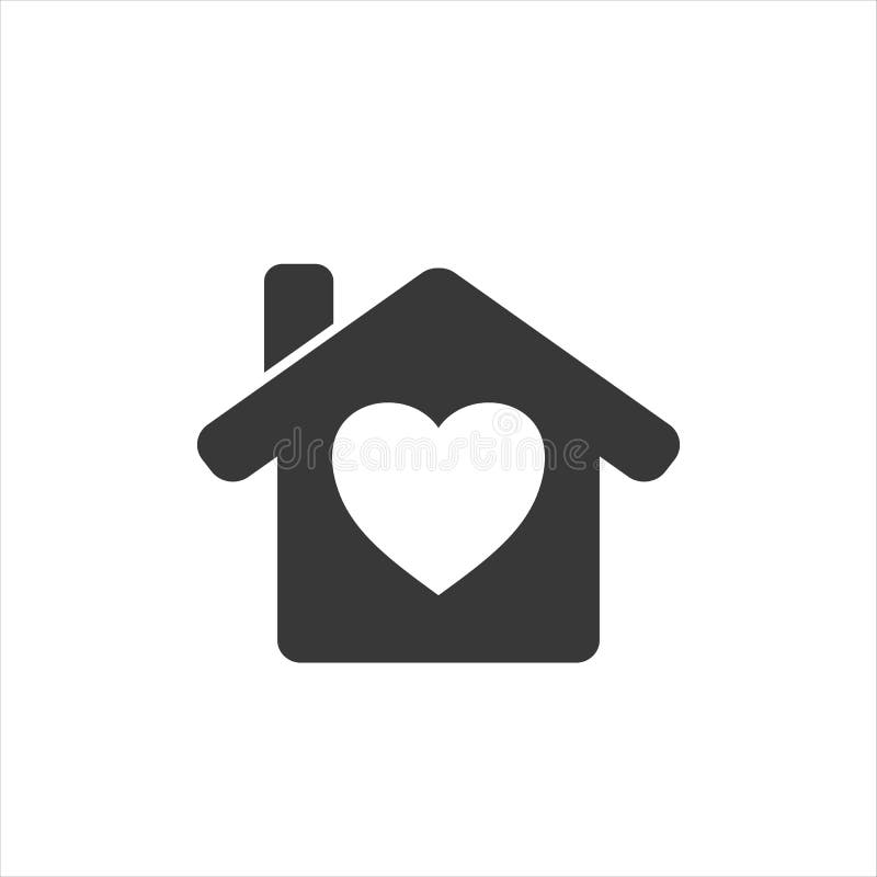 Home with Heart Icon Vector Illustration Flat Stock Vector ...