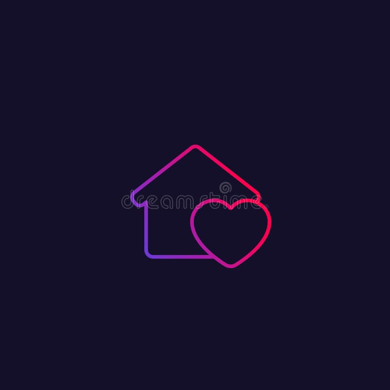 Home with Heart Logo Design, Vector Icon Stock Vector - Illustration of ...