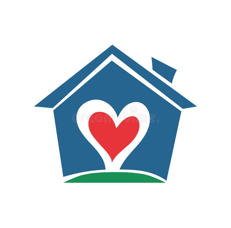 Home and heart logo icon stock vector. Illustration of vector - 215448227