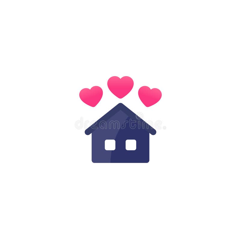 Home with Hearts, Vector Logo Stock Vector - Illustration of home ...