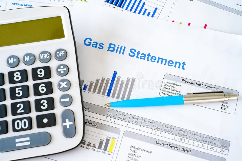 Home Heating Gas Expenses and Bill Statement Document Stock Photo ...