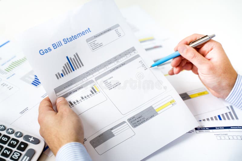 Home Heating Gas Expenses and Bill Statement Document Stock Image ...