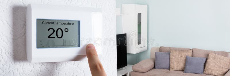 Home Heating Programmable Thermostat Temperature Control Stock Image ...