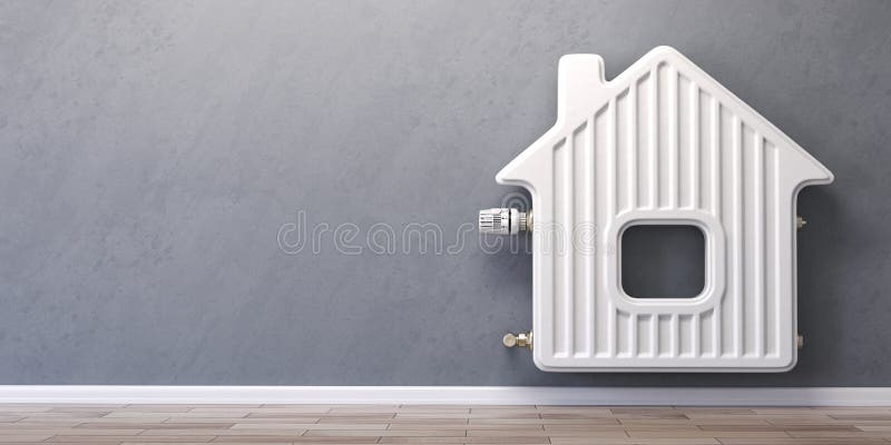 Home Heating Radiator in the Form of House Stock Illustration ...