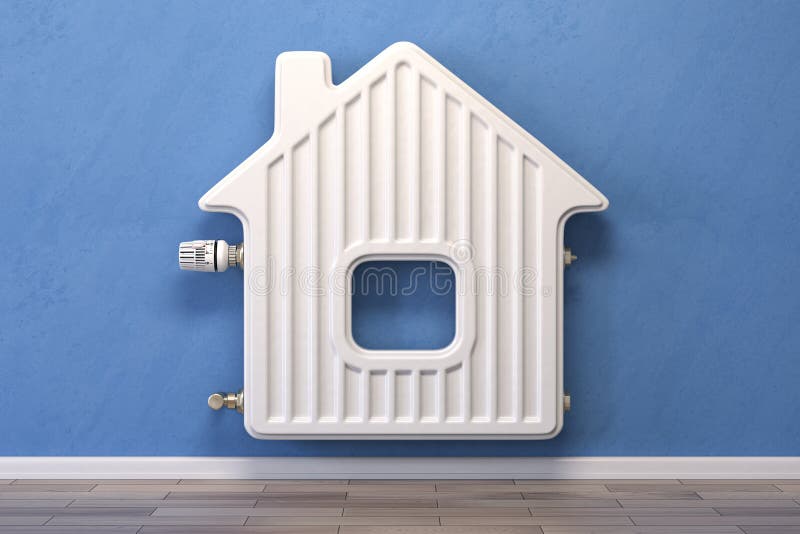 Home Heating Radiator in the Form of House Stock Illustration ...