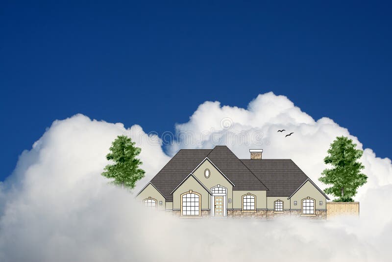 Home in the Heaven stock illustration. Illustration of fantasy - 3396310