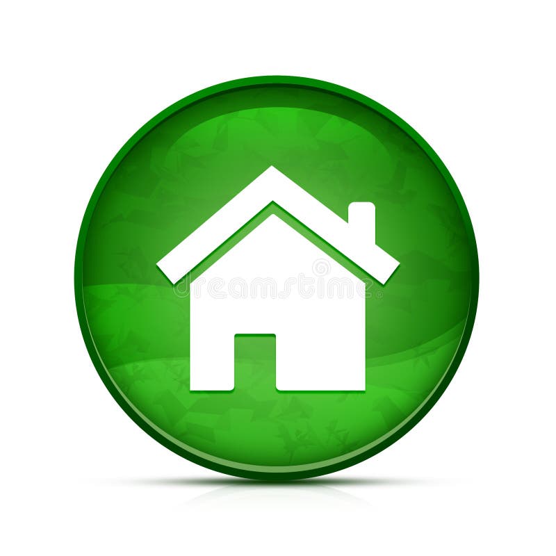 Home Help Icon on Classy Splash Green Round Button Illustration Stock ...