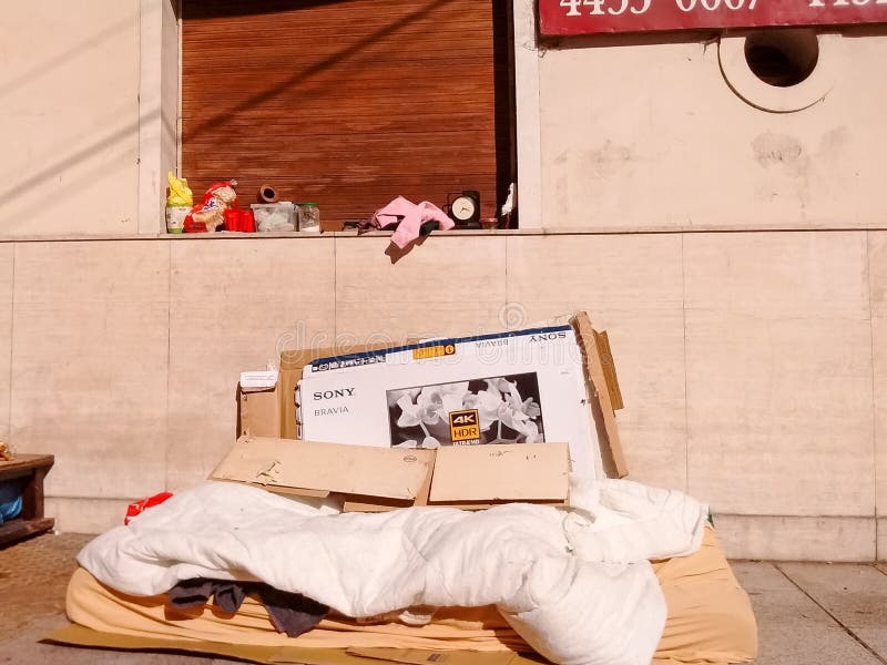 Home of a homeless editorial stock image. Image of homeless - 214619744