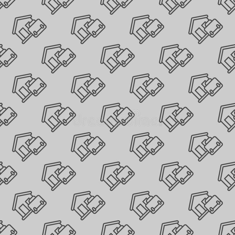 Home House and Briefcase Line Seamless Pattern, Remote Work Theme ...