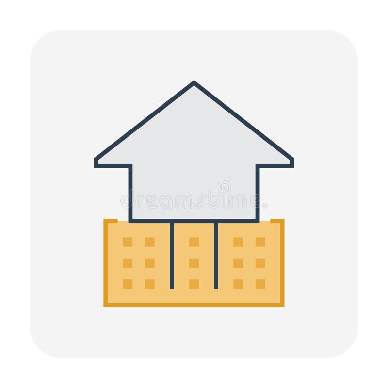 Home or House Building and Depth Pile, Geotechnical Engineering Vector ...