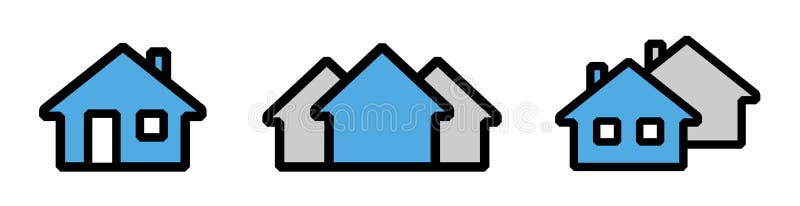 Home and House Building Icon Set Stock Vector - Illustration of logo ...