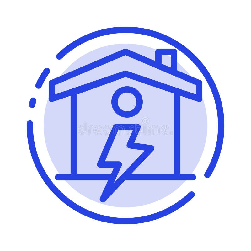 Home, House, Energy, Power Blue Dotted Line Line Icon Stock Vector ...