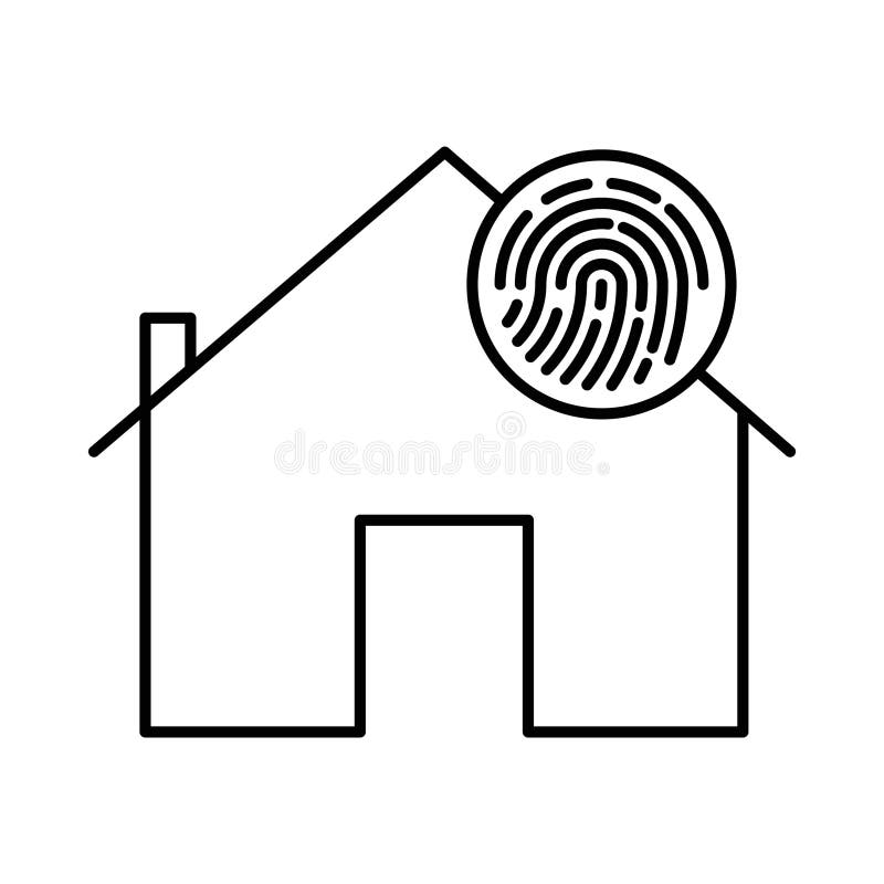 Home, House, Fingerprint, Sensor, Home Fingerprint Sensor Icon Stock ...