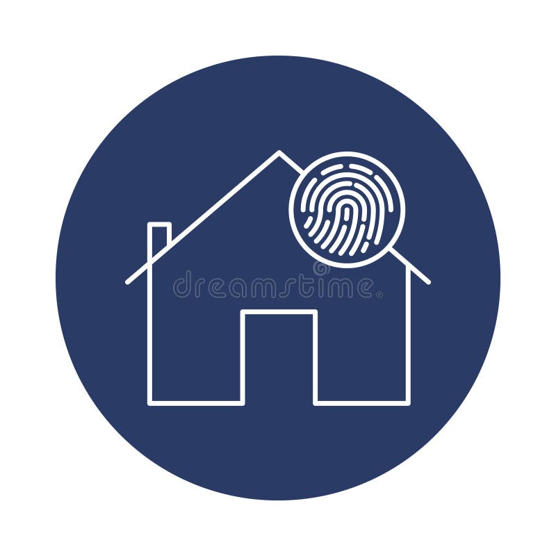 Home, House, Fingerprint, Sensor, Home Fingerprint Sensor Icon Stock ...