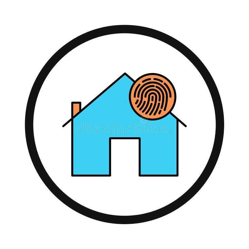 Home, House, Fingerprint, Sensor, Home Fingerprint Sensor Icon Stock ...