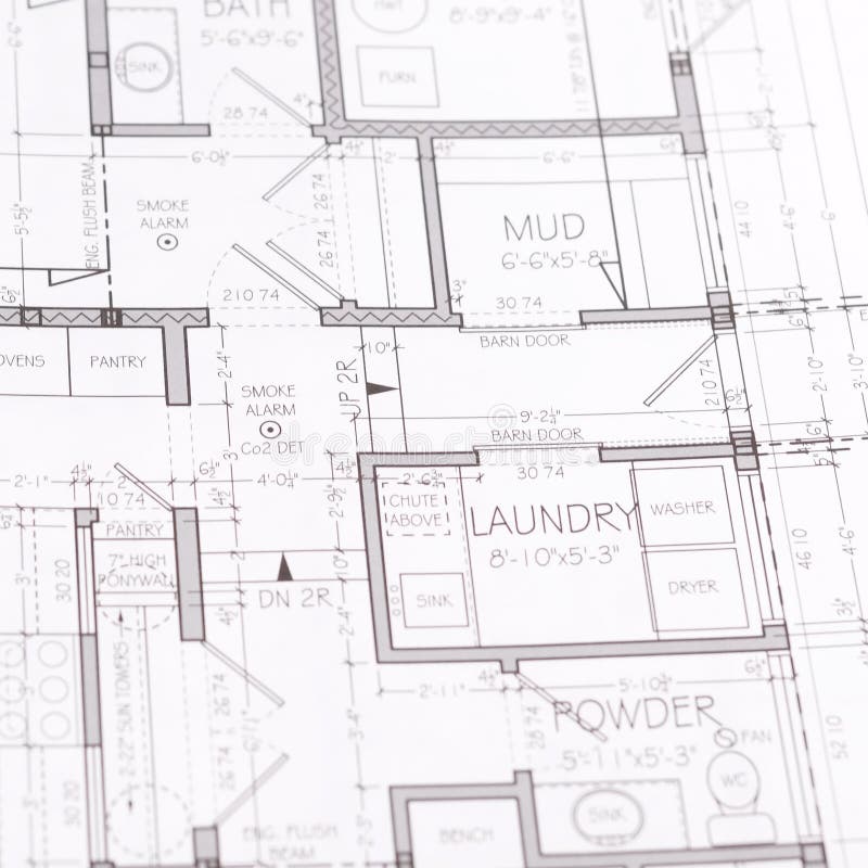Home House Interior Construction Plan Drawing Details Stock Photo ...