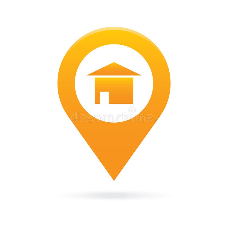 Home, House Map Pointer Icon Marker GPS Location Flag Symbol Stock ...