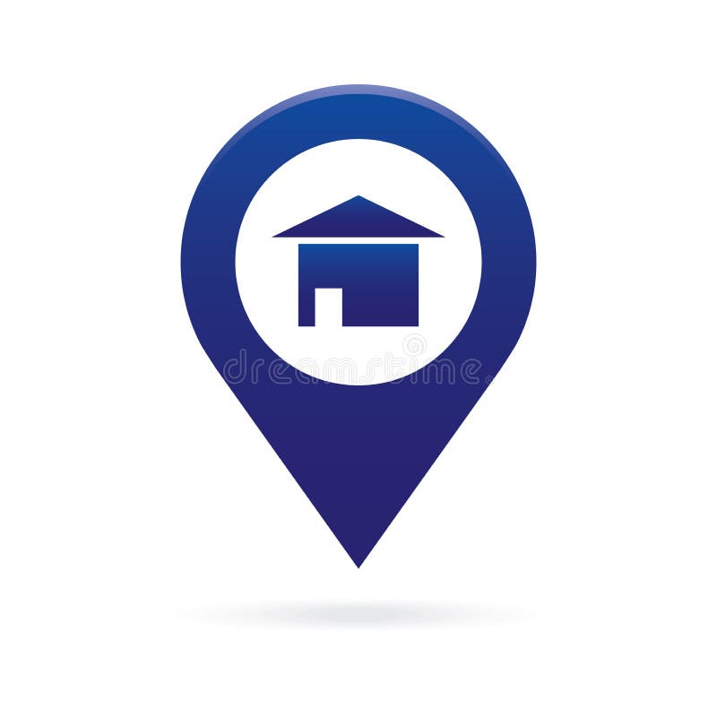 Home, House Map Pointer Icon Marker GPS Location Flag Symbol Stock ...
