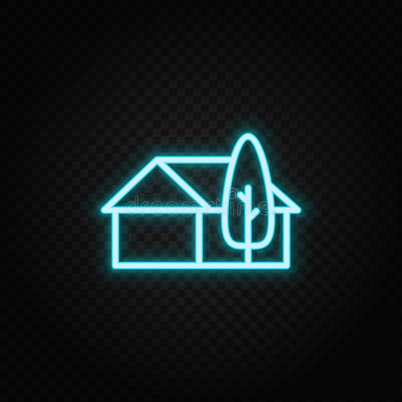 Home, House Neon Icon. Blue and Yellow Neon Vector Icon Stock ...
