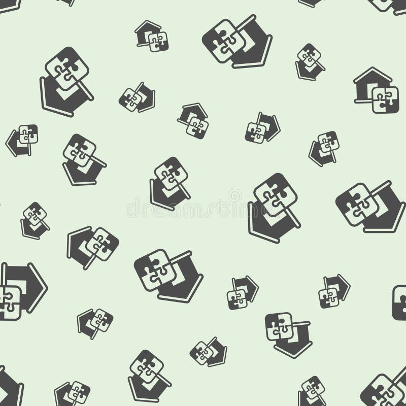 Home House and Puzzle Solid Seamless Pattern, Remote Work Theme. Vector ...