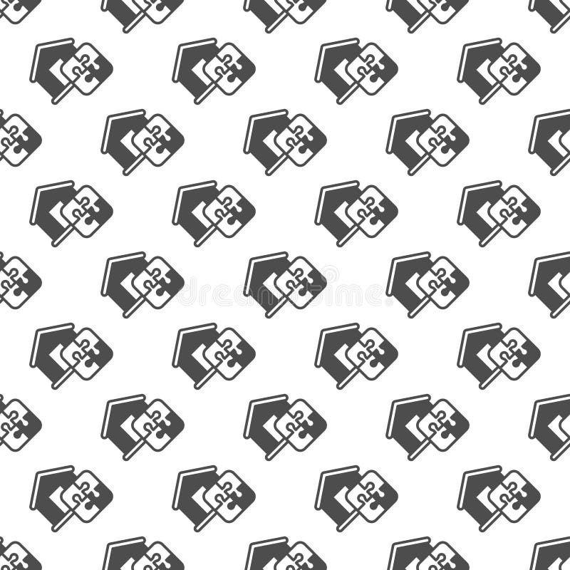 Home House and Puzzle Solid Seamless Pattern, Remote Work Theme. Vector ...