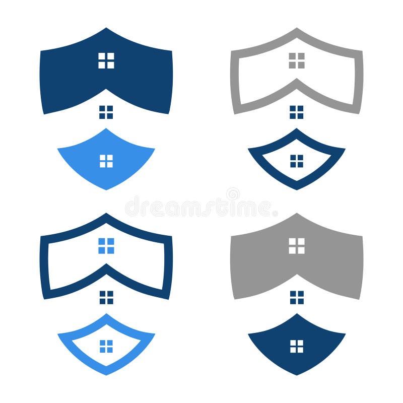 Home House Shelter Shield Guard Protection Logo Template Stock Vector ...