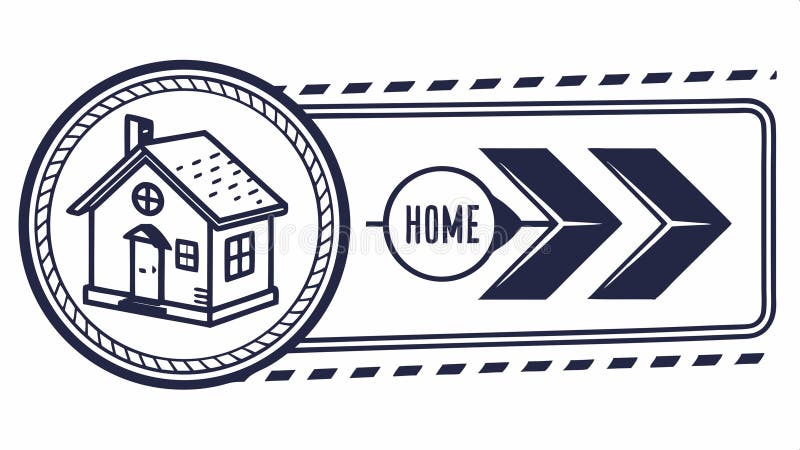 Home Icon with Arrow Banner, Navigation and Homepage Button Vector ...