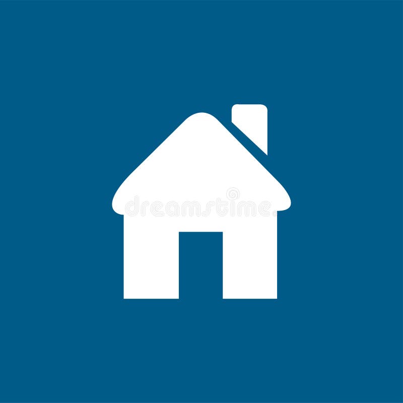 Home Blue Icon on White Background. Blue Flat Style Vector Illustration ...