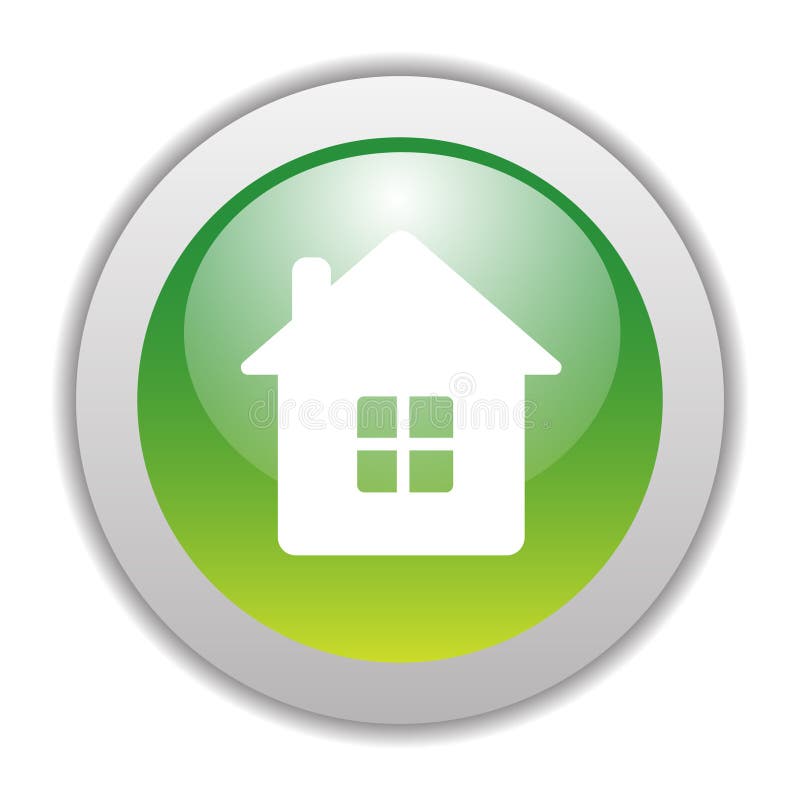 Home icon button stock vector. Illustration of green - 14557538