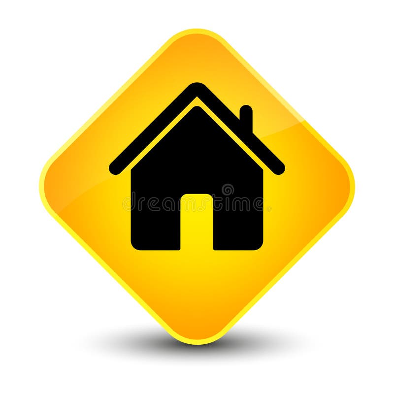 Home Icon Elegant Yellow Diamond Button Stock Illustration ...
