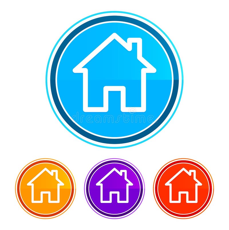 Home Icon Elegant Blue Round Button Illustration Stock Vector ...