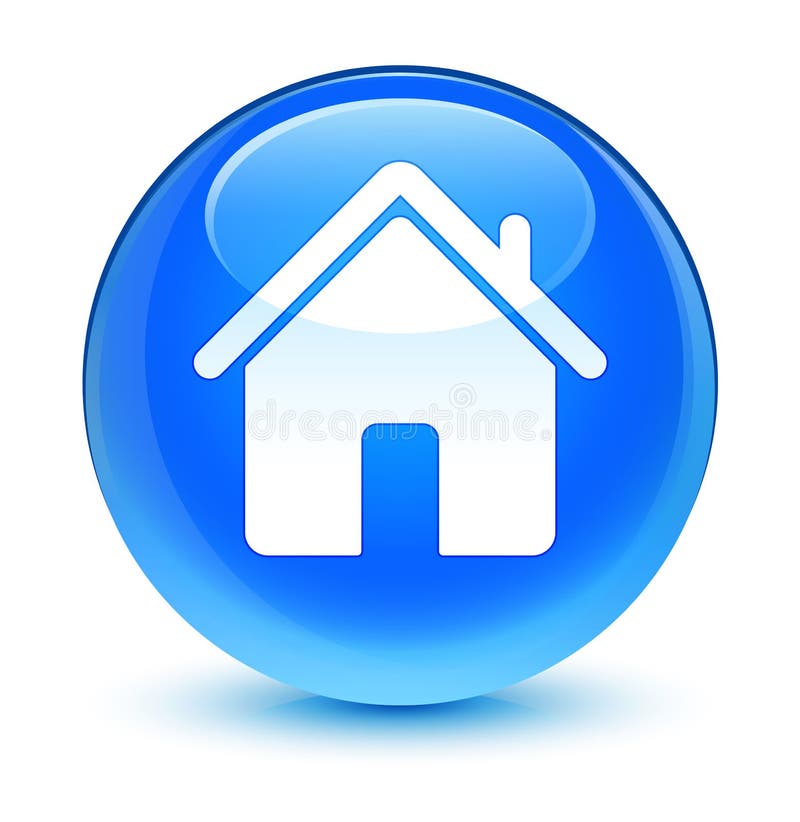 Home Icon Glassy Cyan Blue Round Button Stock Illustration ...