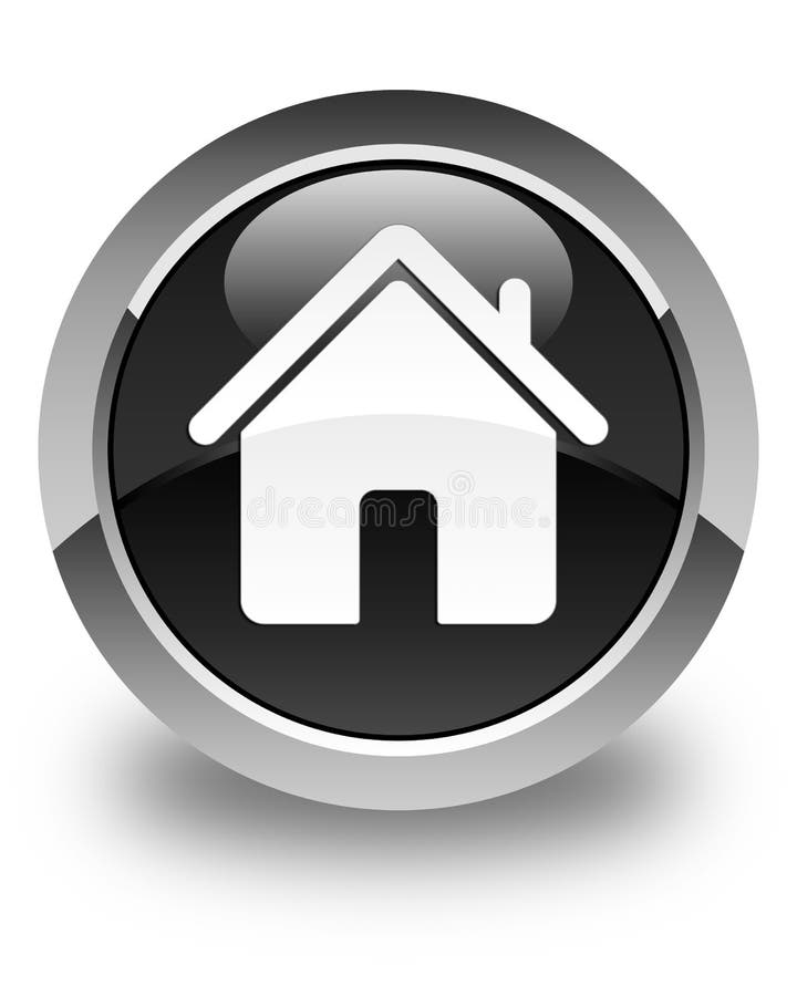 Home Icon Glossy Blue Round Button Stock Illustration - Illustration of ...