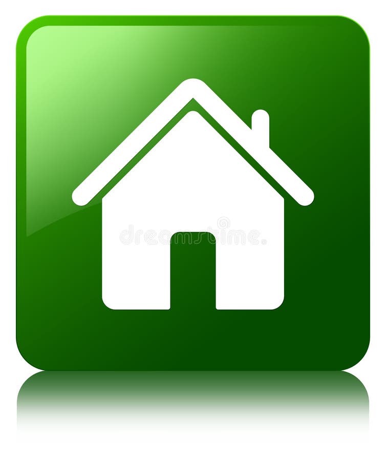 Home Icon Green Square Button Stock Illustration - Illustration of ...
