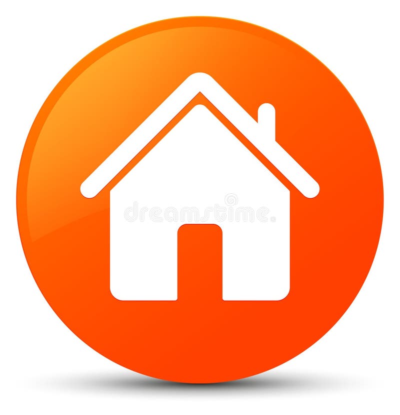 Home Icon Orange Round Button Stock Illustration - Illustration of sign ...