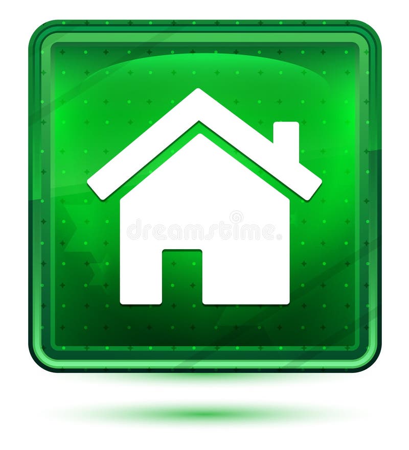Home Icon Green Square Button Stock Illustration - Illustration of ...
