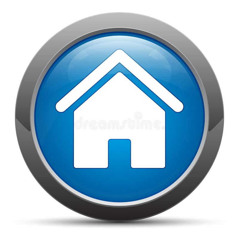 Home Icon Prime Blue Round Button Vector Illustration Design Silver ...