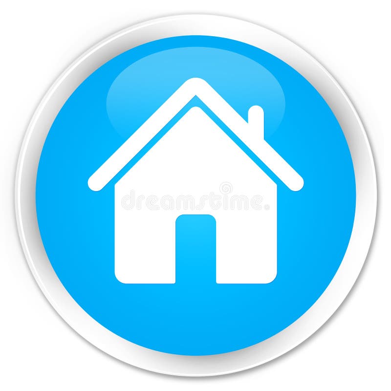 Home Icon Premium Cyan Blue Round Button Stock Illustration ...