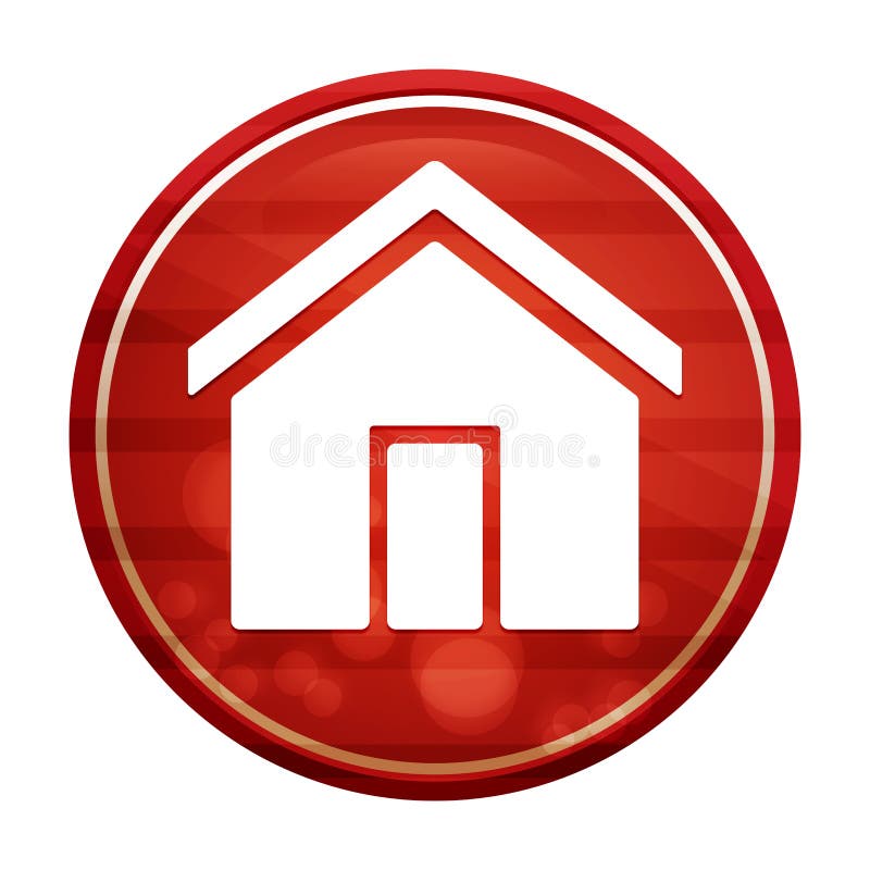 Red Home button for web stock illustration. Illustration of round ...