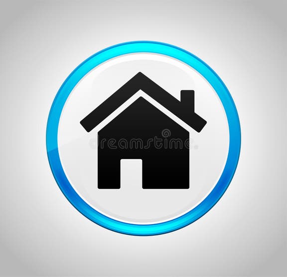 Home Icon Round Blue Push Button Stock Illustration - Illustration of ...