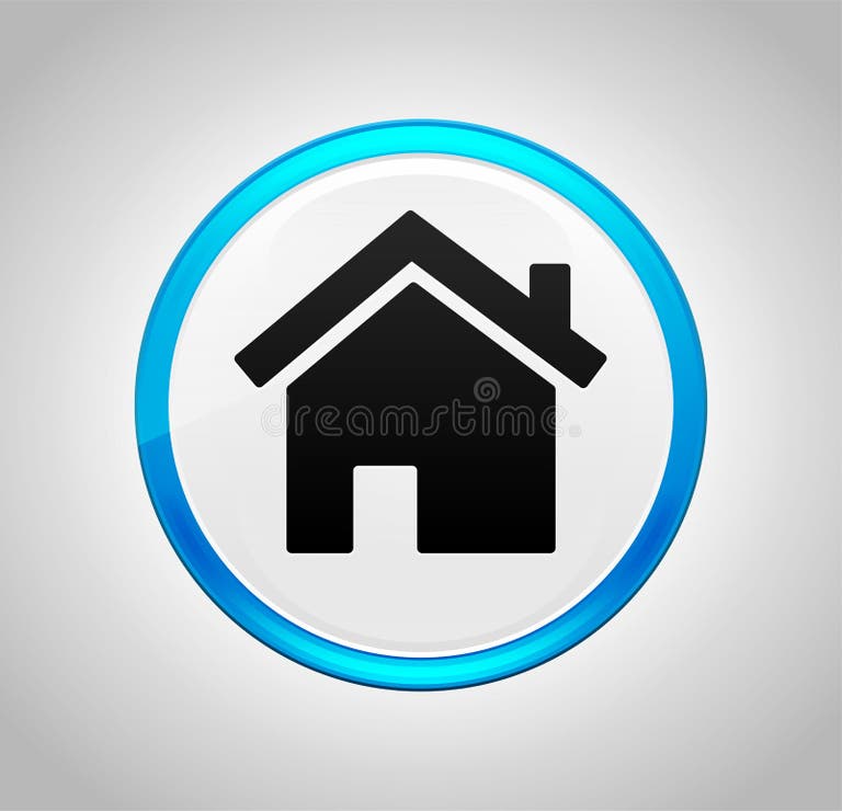 Home Icon Round Blue Push Button Stock Illustration - Illustration of ...