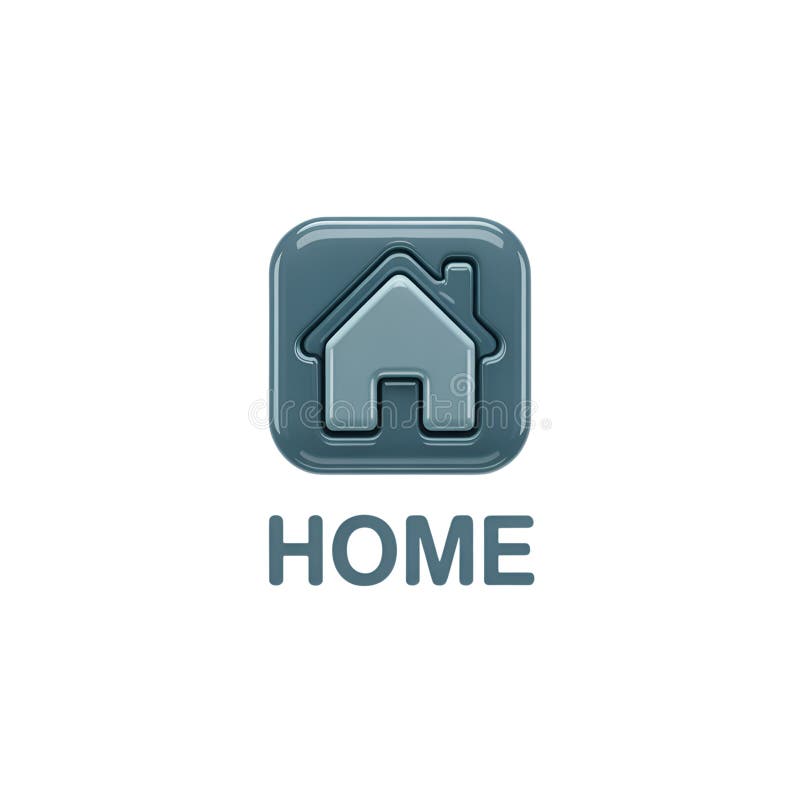 Home Icon Button with House Symbol on White, Navigation Interface ...