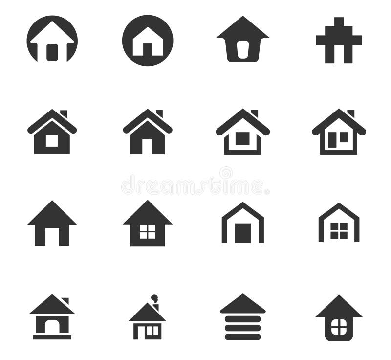 Home icon set stock illustration. Illustration of sign - 88815365