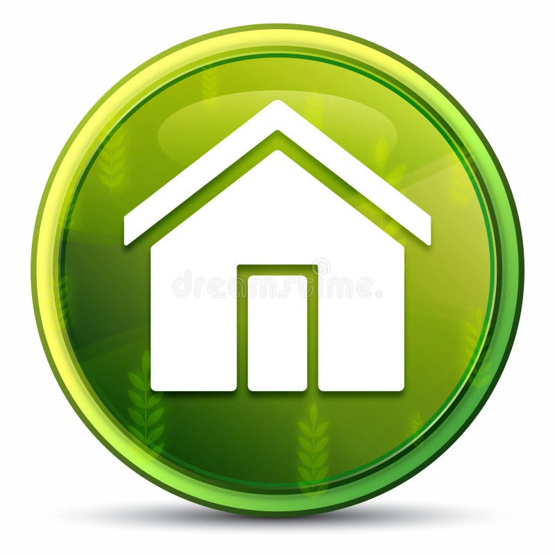 Home Icon Spring Bright Natural Green Round Button Illustration Stock ...