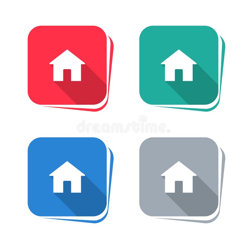 Home - 3D button stock illustration. Illustration of yellow - 19182936